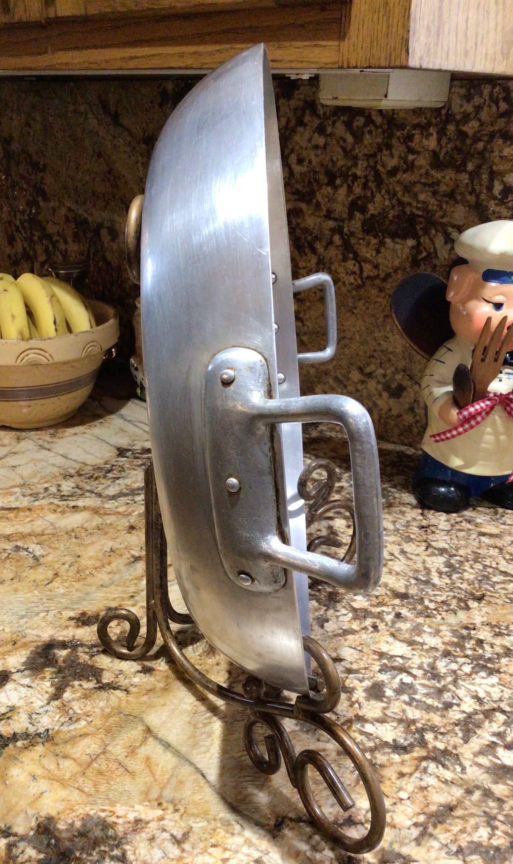 VINTAGE PAELLA SKILLET / Double Handles /measures 14 1/4 Wide Plus ...
