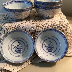 5 CHINESE RICE Bowls/soup Bowls/ Porcelain/asian Home Decor/ Oriental ...