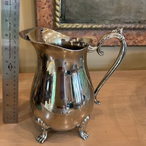 Vintage LEONARD SILVERPLATE FOOTED Water Pitcher With Ice Lip/ Iced Tea ...