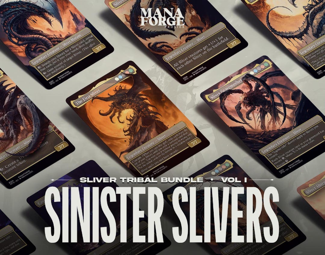 MTG Commander Proxy Slivers Set – 12 Full Art Custom Tribal EDH Proxies for Magic Commander Play ...