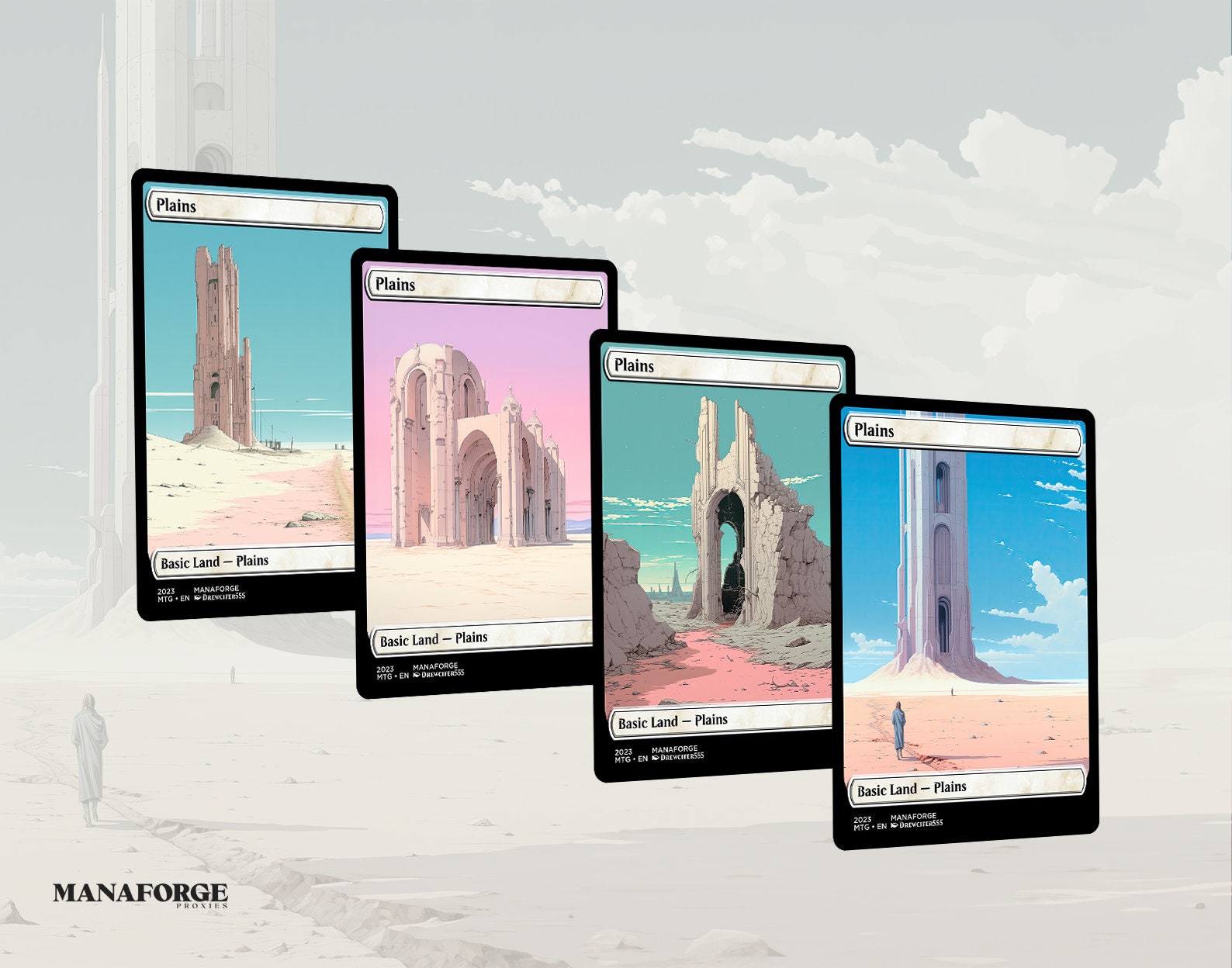 Premium Pastel Comics MTG Proxies Full Art Basic Lands Set Volume One - Etsy