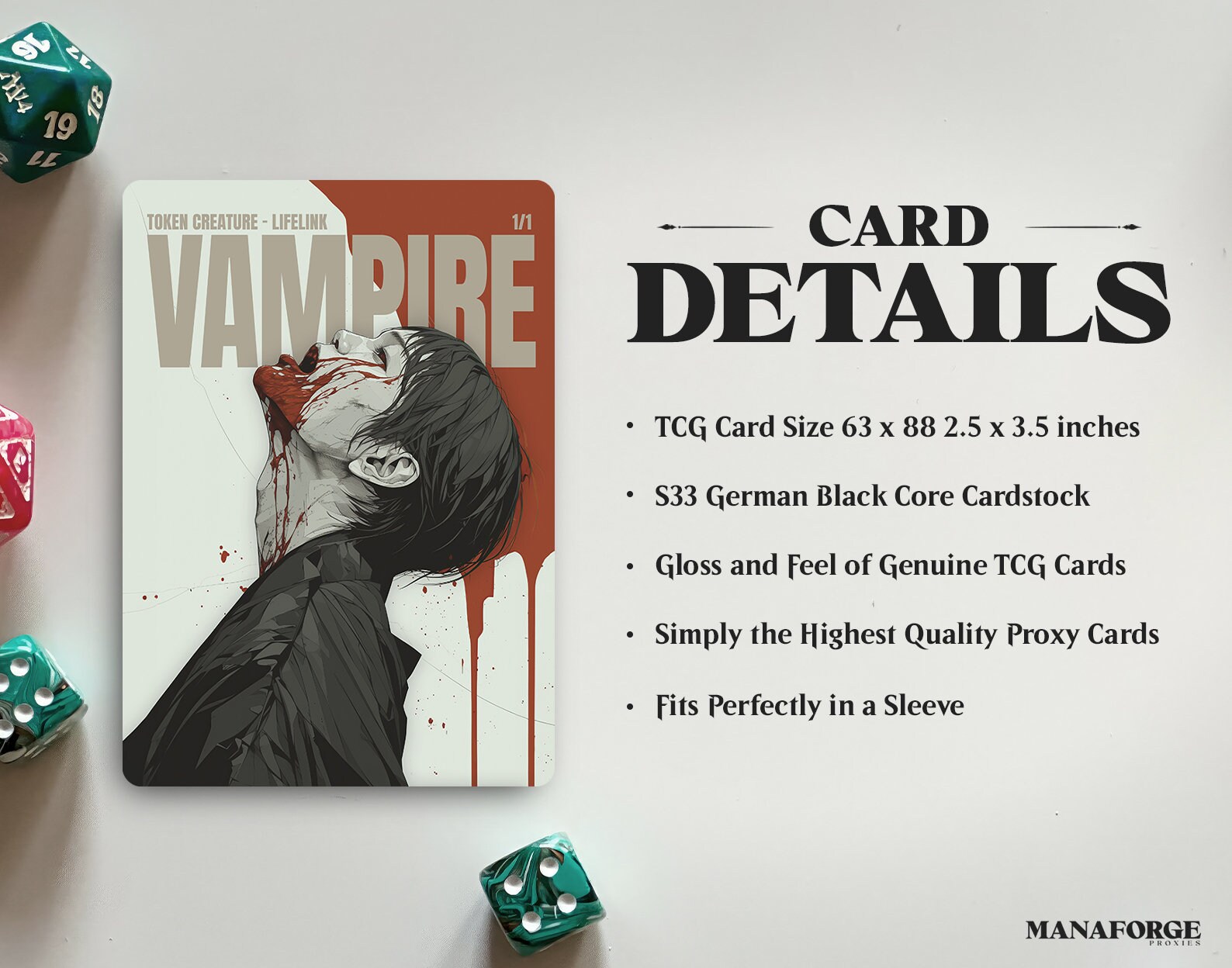 Vampires & Blood Bundle MTG Custom Art Token Volume One - Etsy