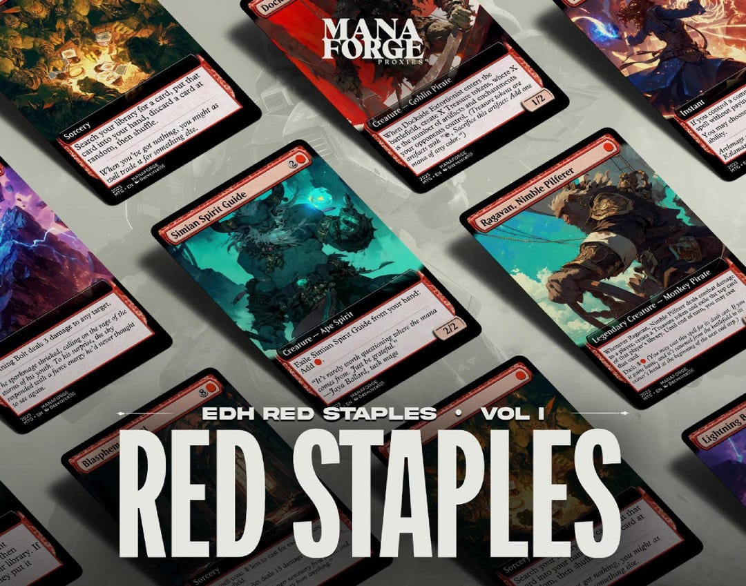 MTG Proxy Cards - EDH Red Custom Staples With Unique Anime Art | Magic ...