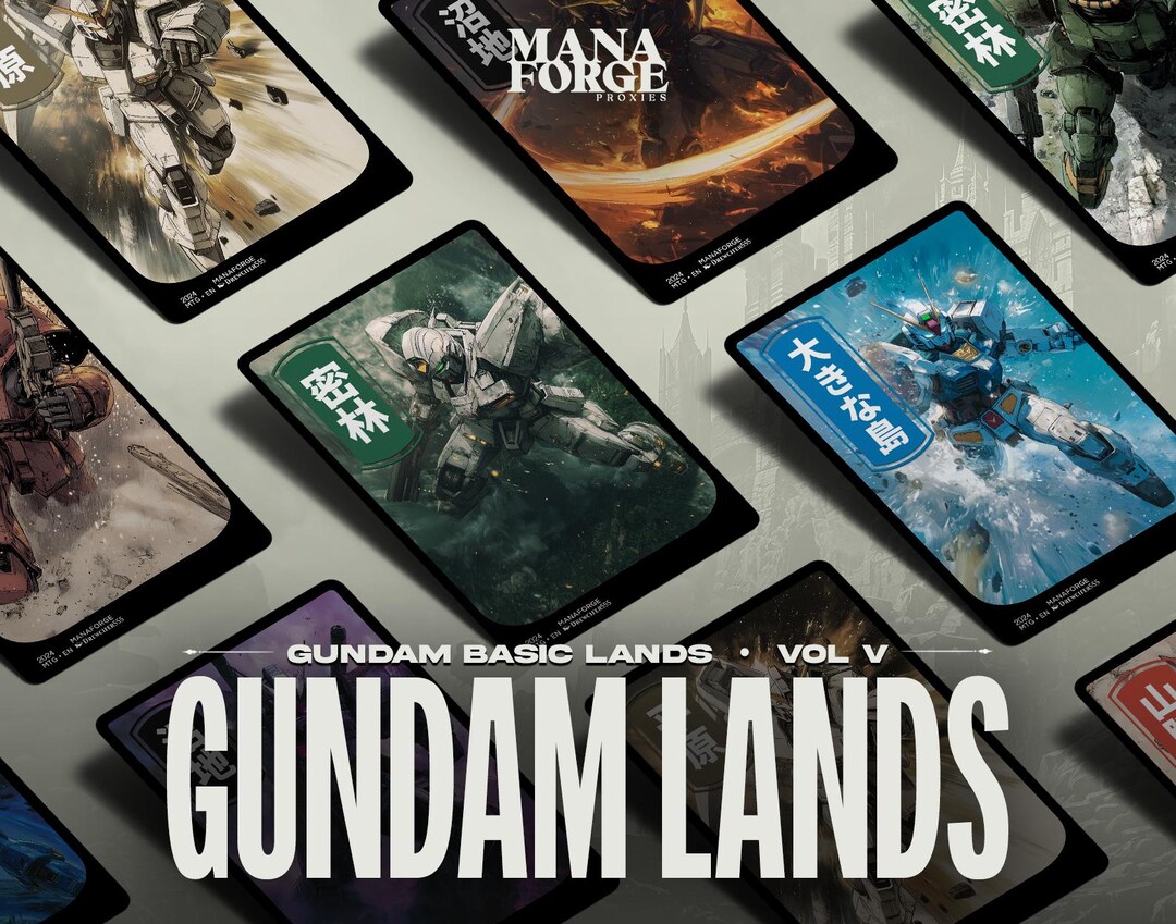 Gundam Basic Land Bundle Full Art MTG Proxies Volume Five Custom Magic ...