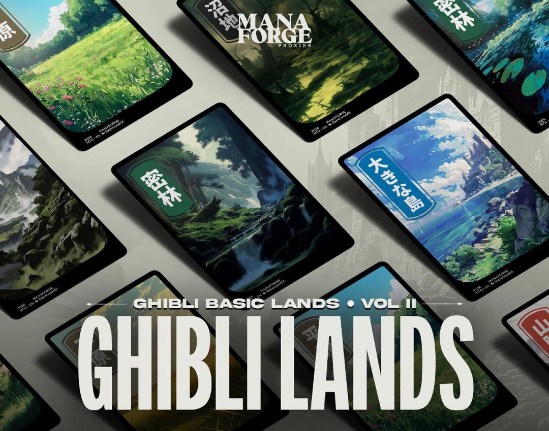Studio Ghibli Basic Land Proxies Full Art Anime MTG Basic Lands Set ...