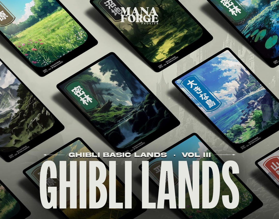 Studio Ghibli Basic Land Proxies Full Art MTG Basic Lands Set Volume ...