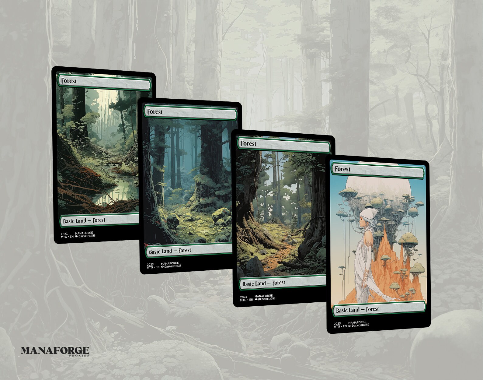 Premium Pastel Comics MTG Proxies Full Art Basic Lands Set Volume One - Etsy