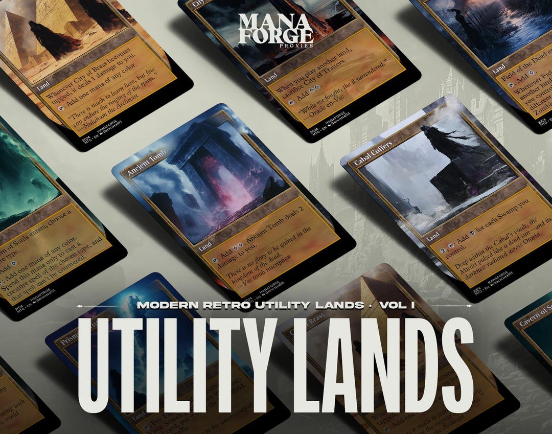 Modern Retro Utility Lands Vol I Full Art MTG Proxies for Commander ...