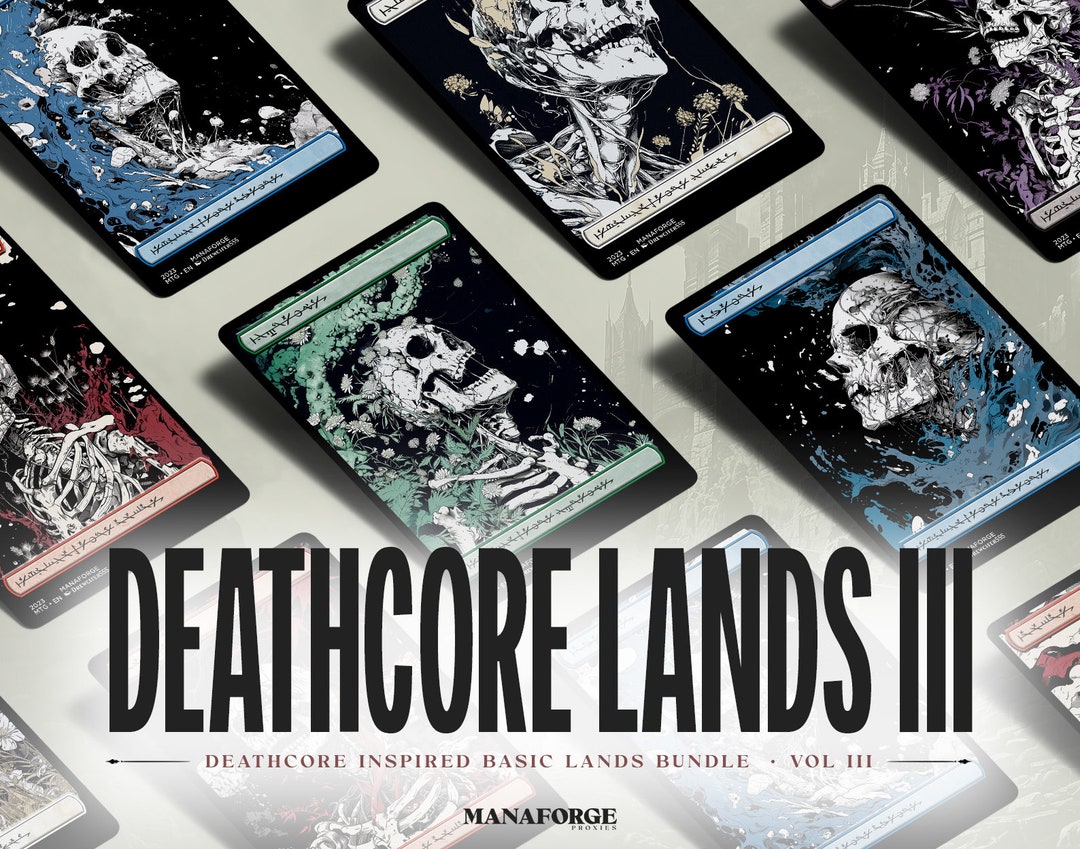 Deathcore Inspired Basic Lands Set Full Art MTG Proxies Volume Three - Etsy