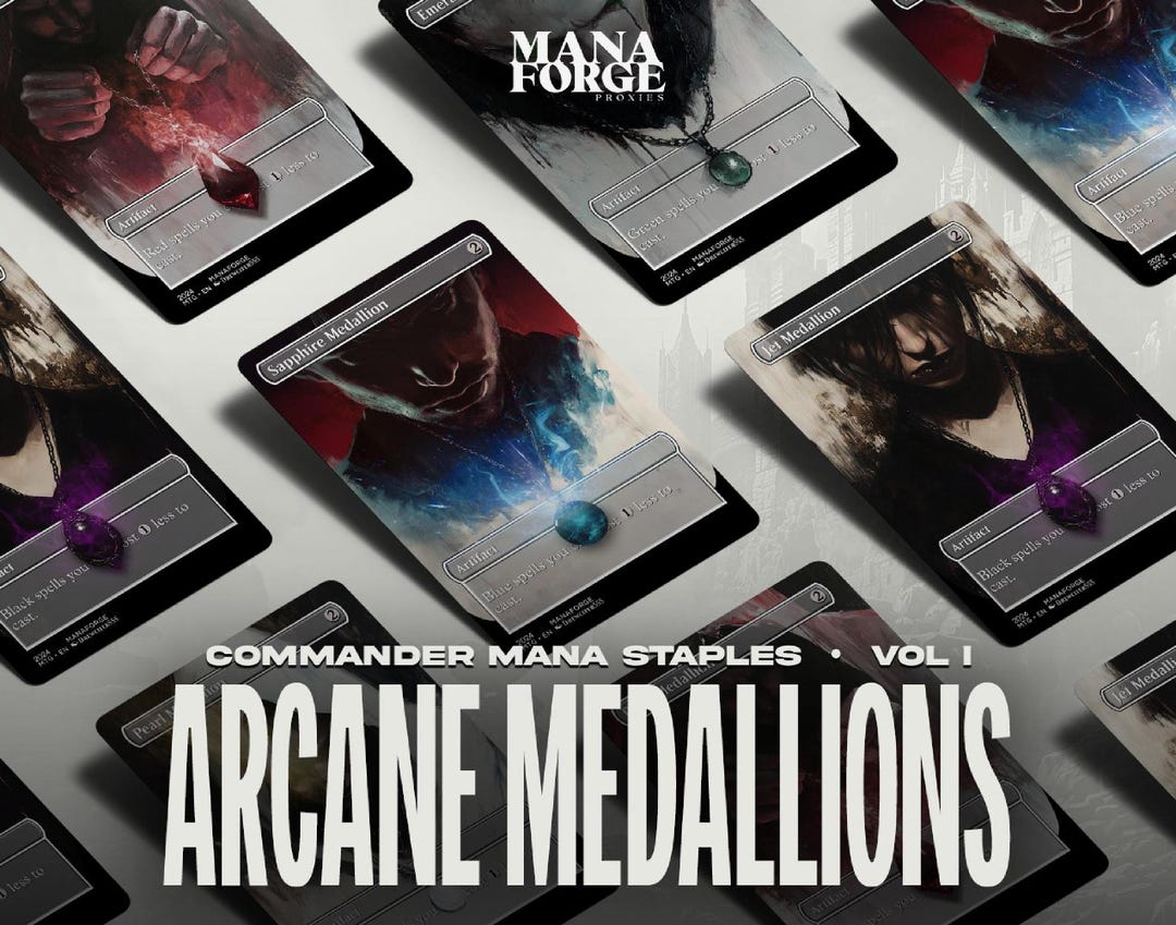 Arcane Medallions Bundle – Full Art MTG Proxy Set Featuring Emerald ...