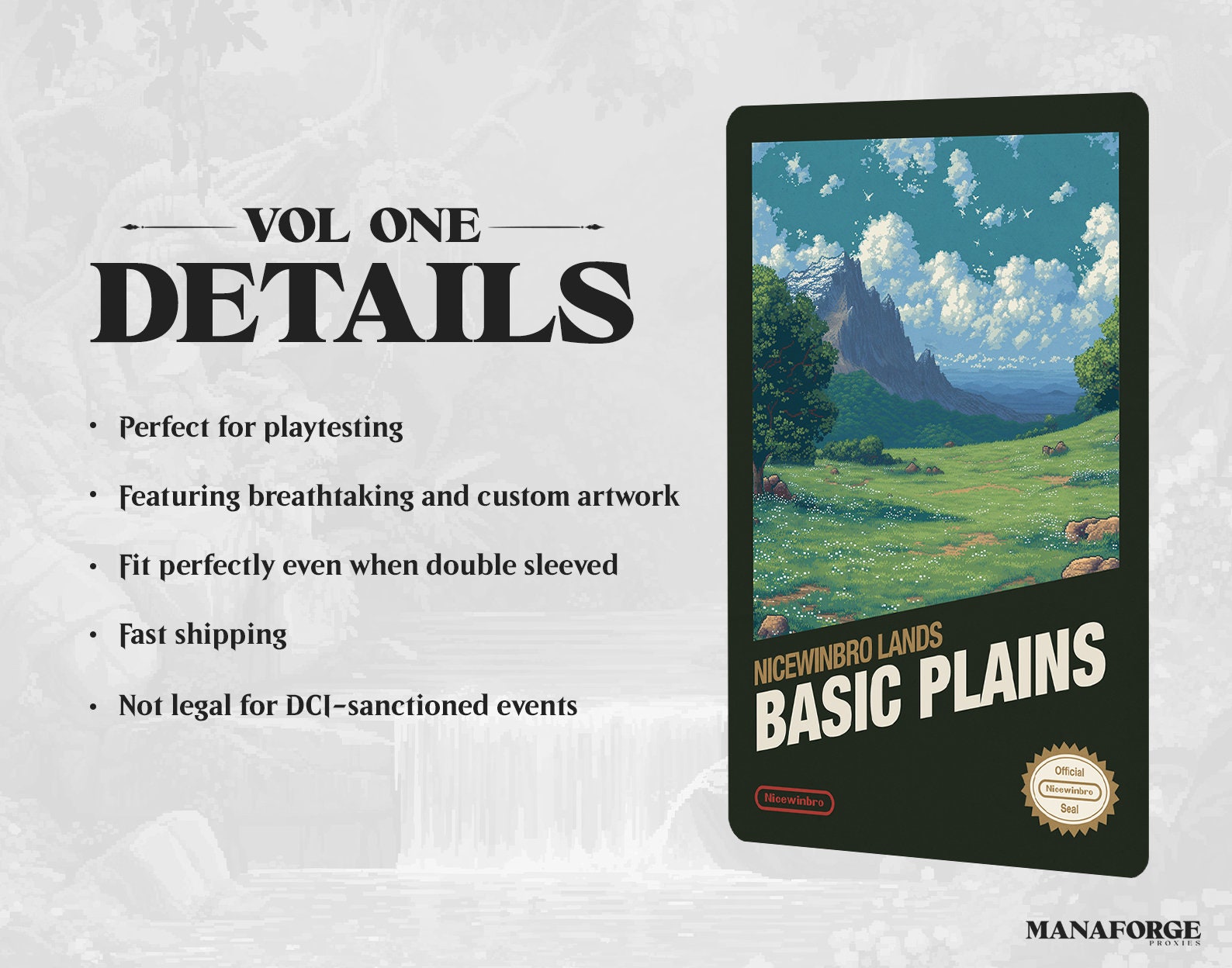 Nicewinbro Retro NES Video Game MTG Proxies Full Art Basic Lands Set ...