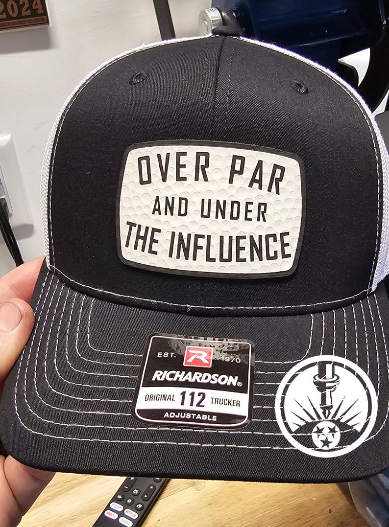 Over Par and Under the Influence - Golfball Texture Patch Hat - Etsy