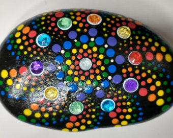 Large Rainbow Painted Pebble. Pride Month. Pride Rainbow. Rainbow Stone ...