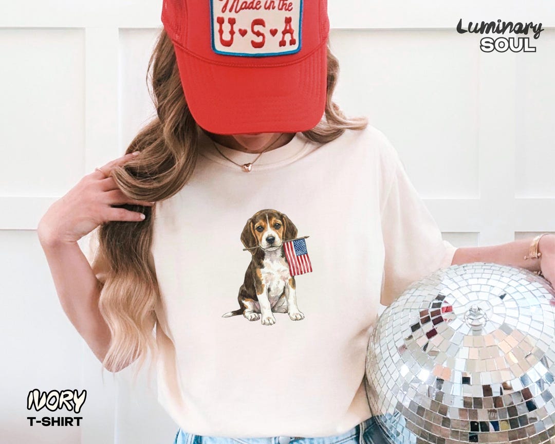 Beagle American Flag Shirt, Patriotic Beagle Shirt, 4th of July Shirt ...