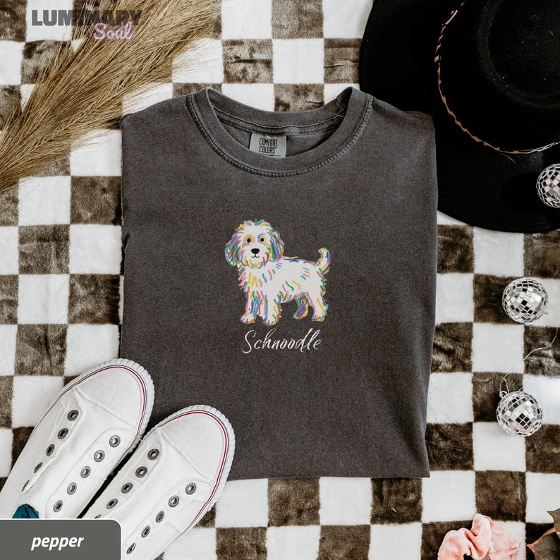 Schnoodle Comfort Colors Shirt | Schnoodle Rainbow Doodle Drawing, Gift ...