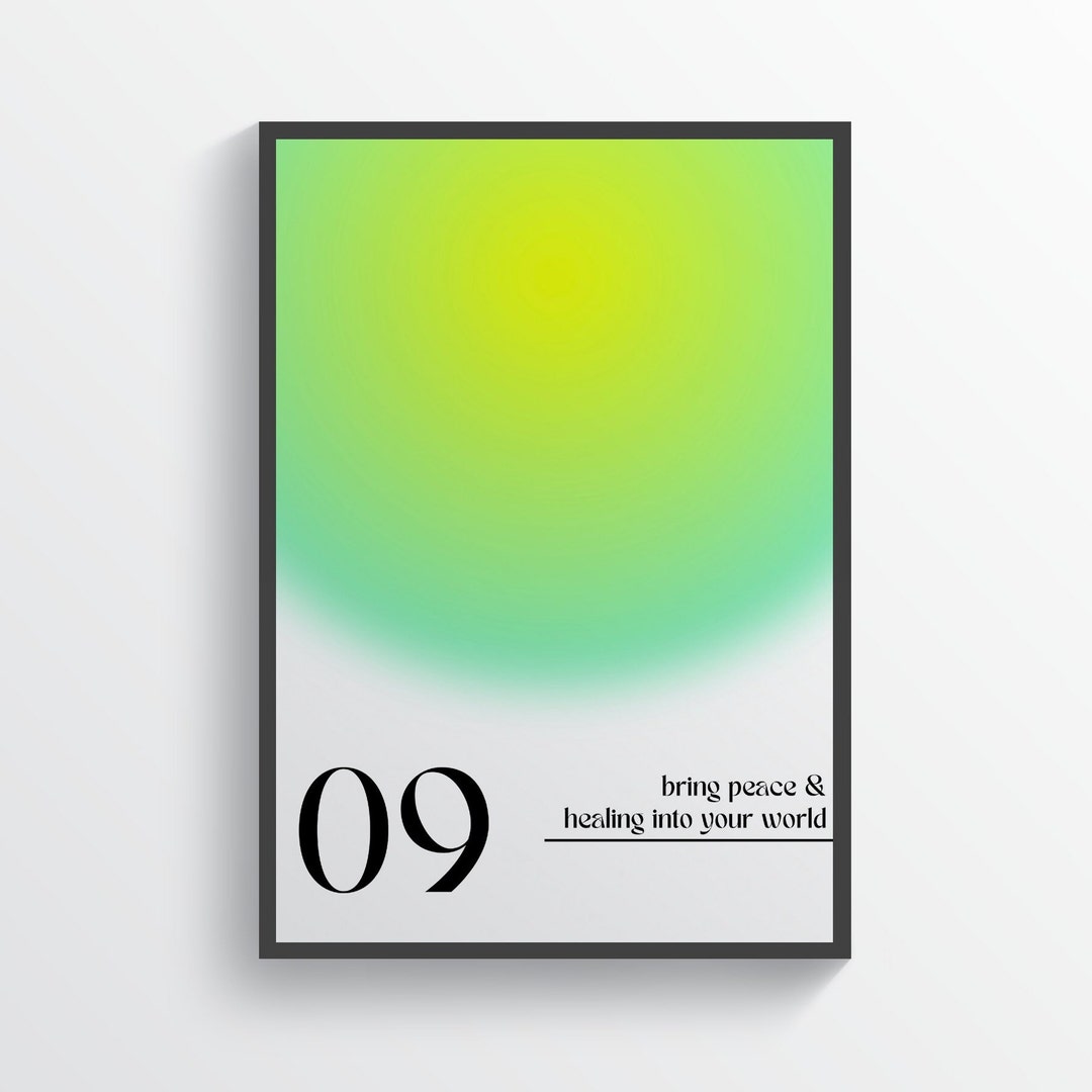 Enneagram Type 9 Strengths Wall Art Printable Peacemaker Aura Digital ...