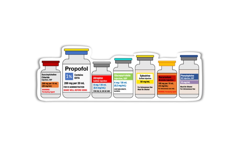 Anesthesia Drugs Sticker - Etsy