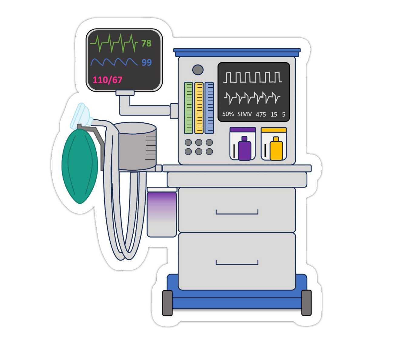 Anesthesia Ventilator, Anesthesia Workstation Sticker - Etsy