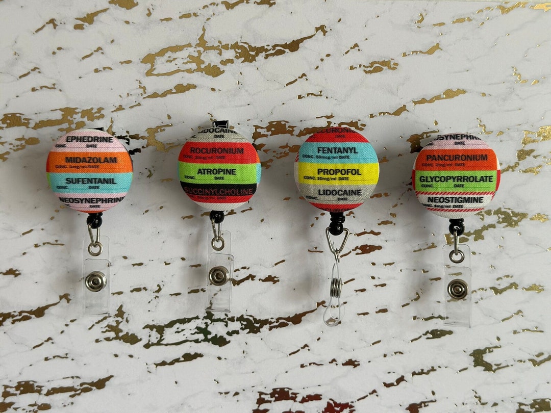 Anesthesia Fabric Badge Buttons. Sedation, Pharmacy & Drug Badge ...