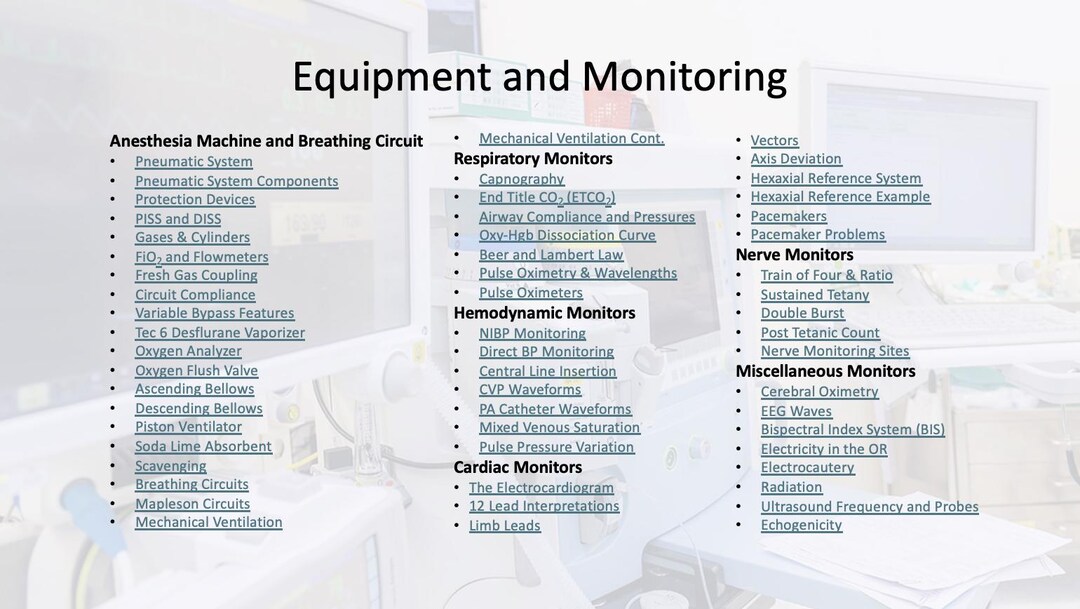 Equipment and Monitoring SRNA/CRNA Notes, Anesthesia & Me Notes - Etsy