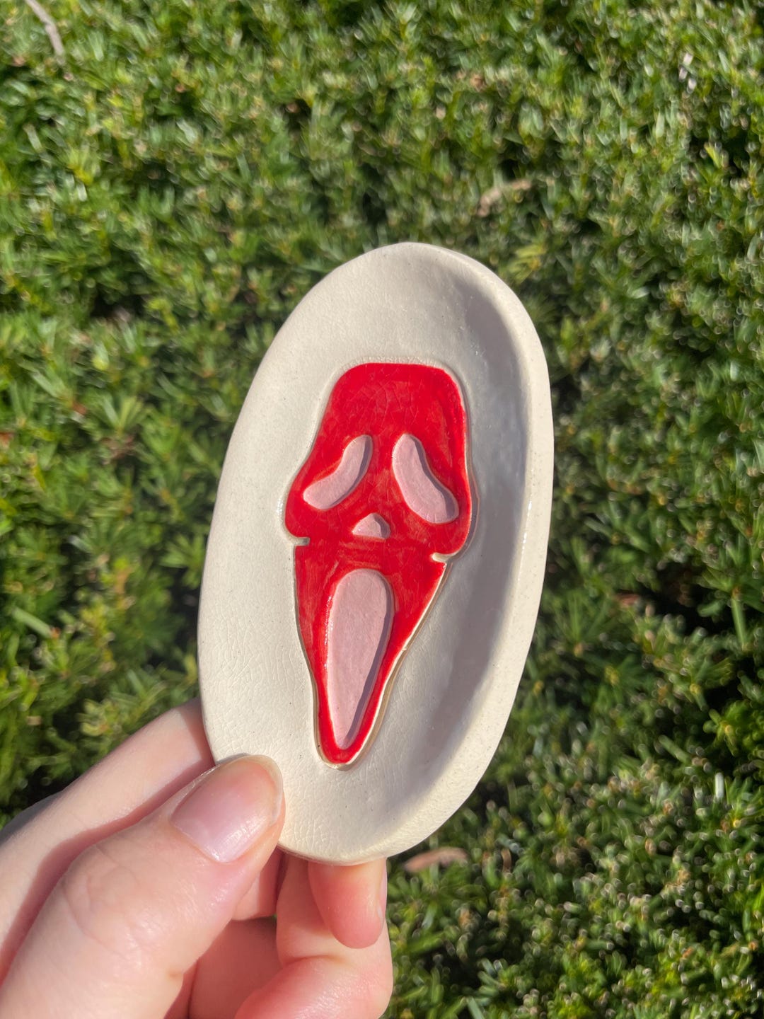 Red Halloween Ghostface Tray, Stab Horror Movie, Small Trinket Dish ...