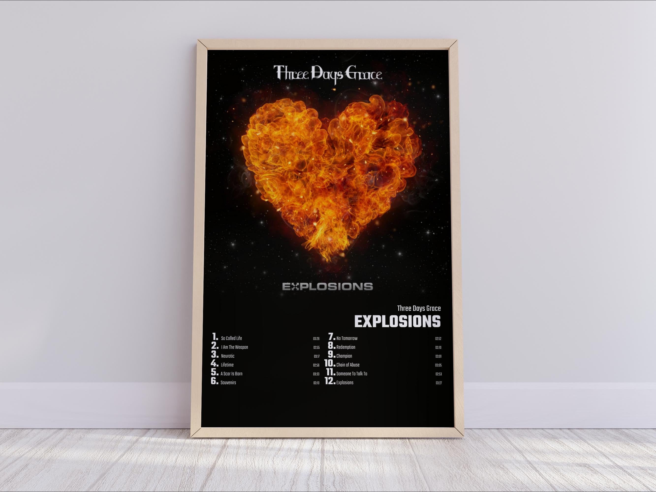 Three Days Grace - Explosions Album Cover Poster For Home Wall Art sold ...