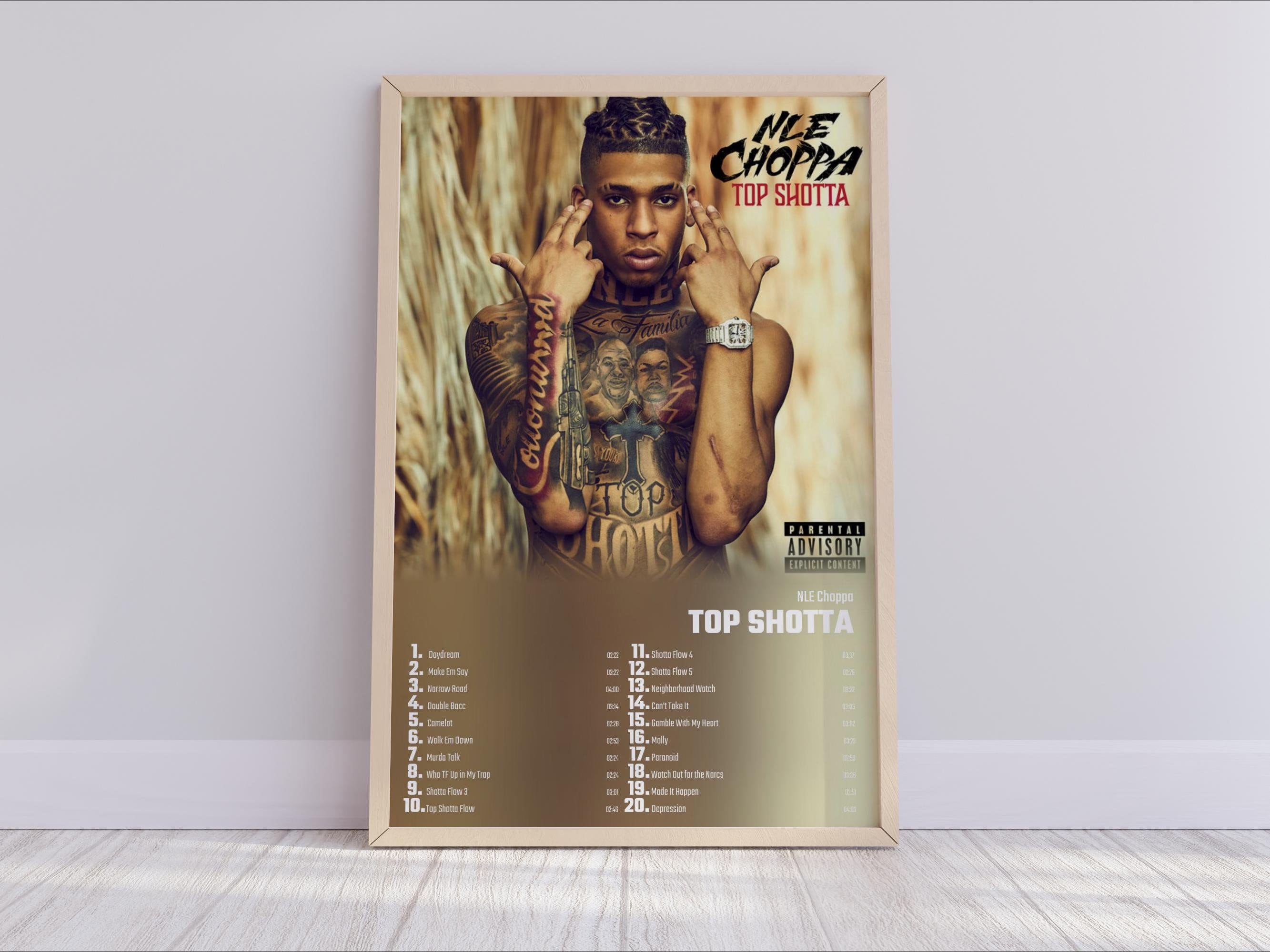 NLE Choppa - Top Shotta Album Cover Poster For Home Wall Art sold by ...