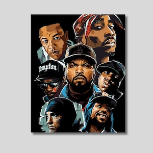 Rap Legends Poster Print, Hip Hop Rap Legends Canvas, American Rappers ...