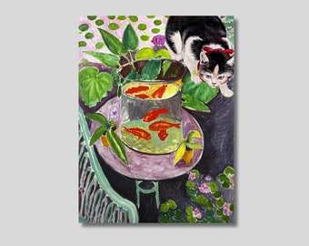 Henri Matisse Cat With Red Fish Poster Print, Canvas Wall Art, Matisse ...