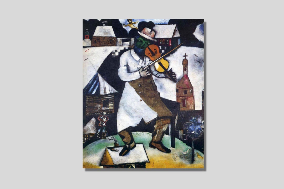 Marc Chagall 'the Fiddler' Canvas Art Print: Expressionism Wall Decor ...