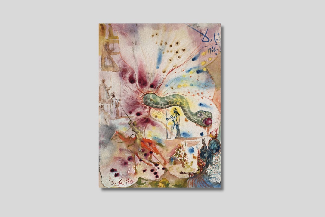 Salvador Dali: the Snake and the Apple - Surrealist Canvas Art - Etsy