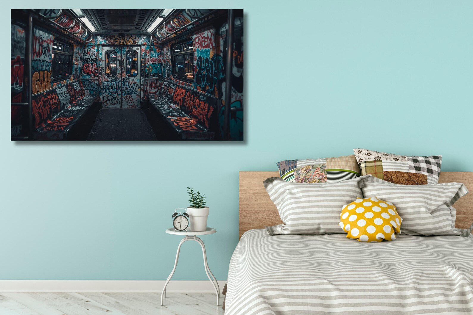 Graffiti Subway Interior Canvas Art Print: Urban Street Style Wall ...