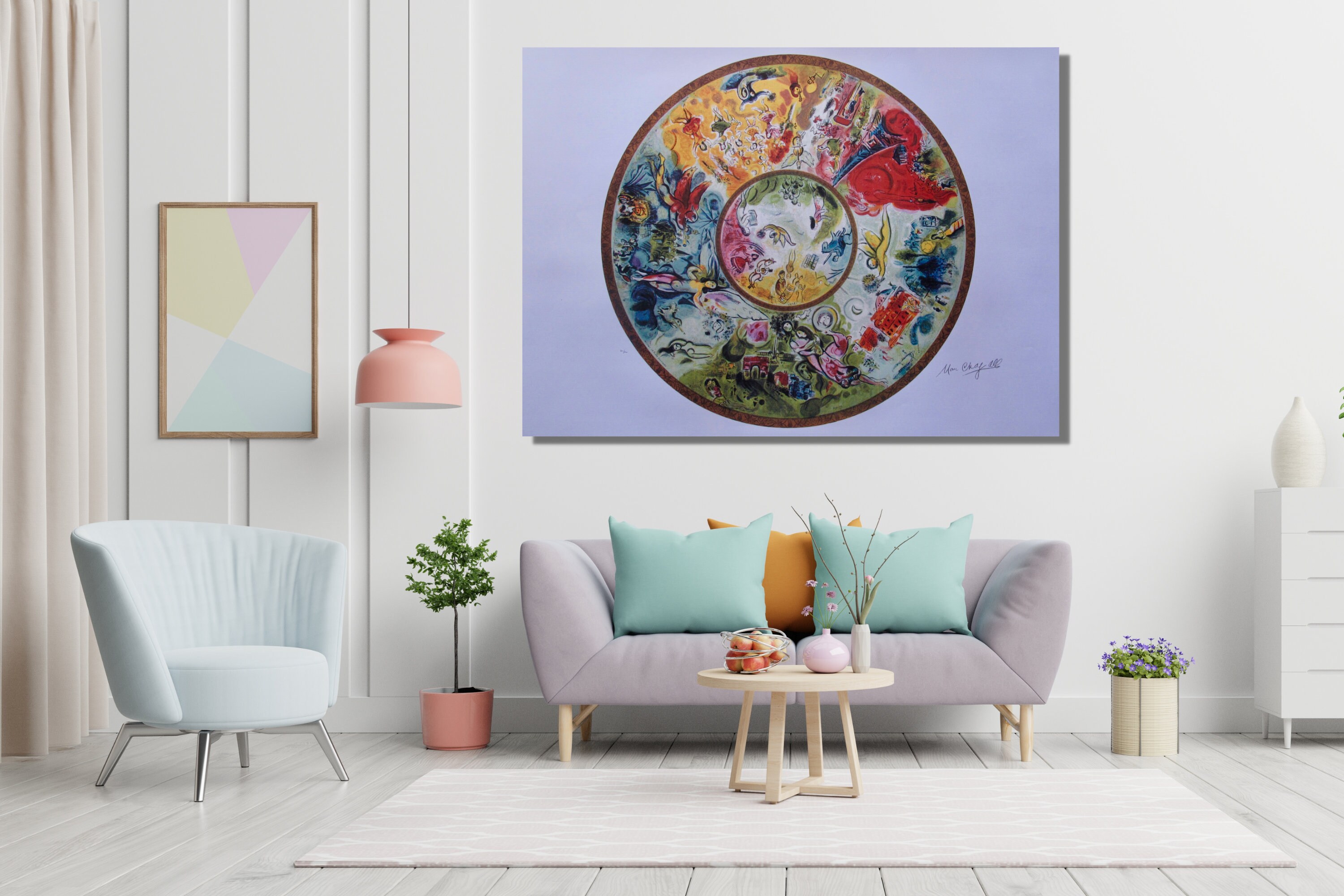 Marc Chagall Canvas Wall Art, Marc Chagall Ceiling of Garnier Opéra Art ...