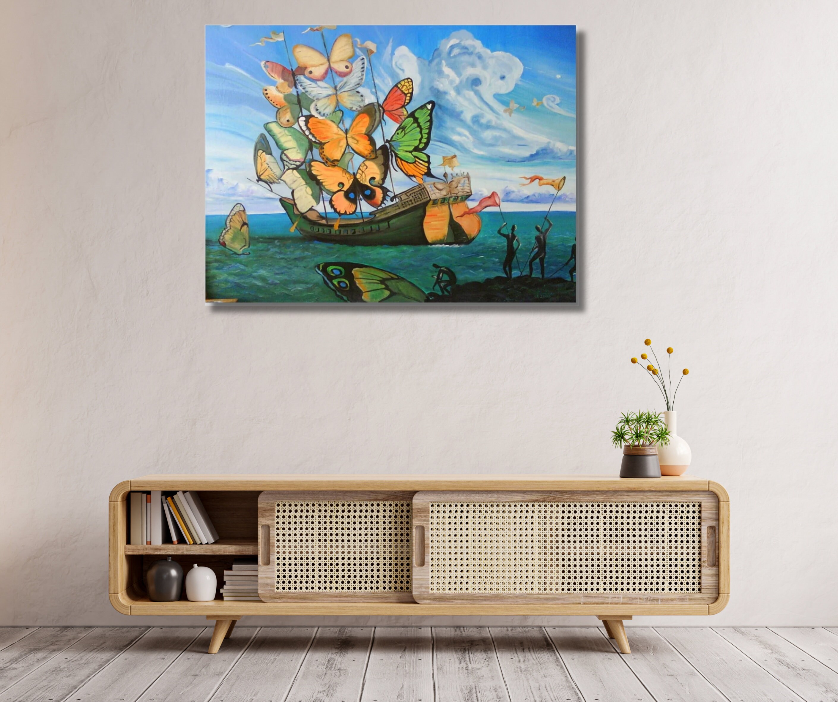 Salvador Dali Ship With Butterfly Sails Canvas Art, Dali Canvas ...