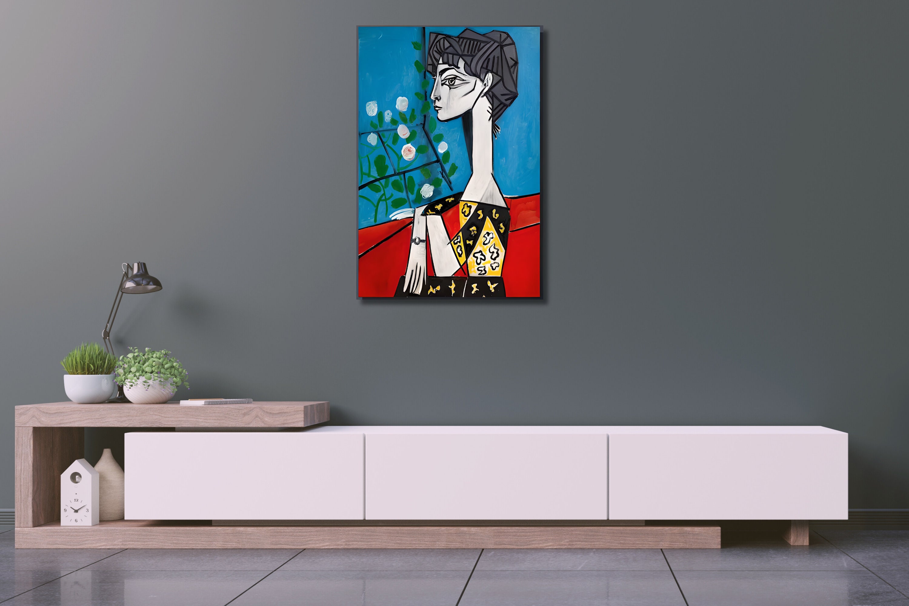 Pablo Picasso Canvas Wall Art, Picasso Floral Portrait of Jacqueline ...