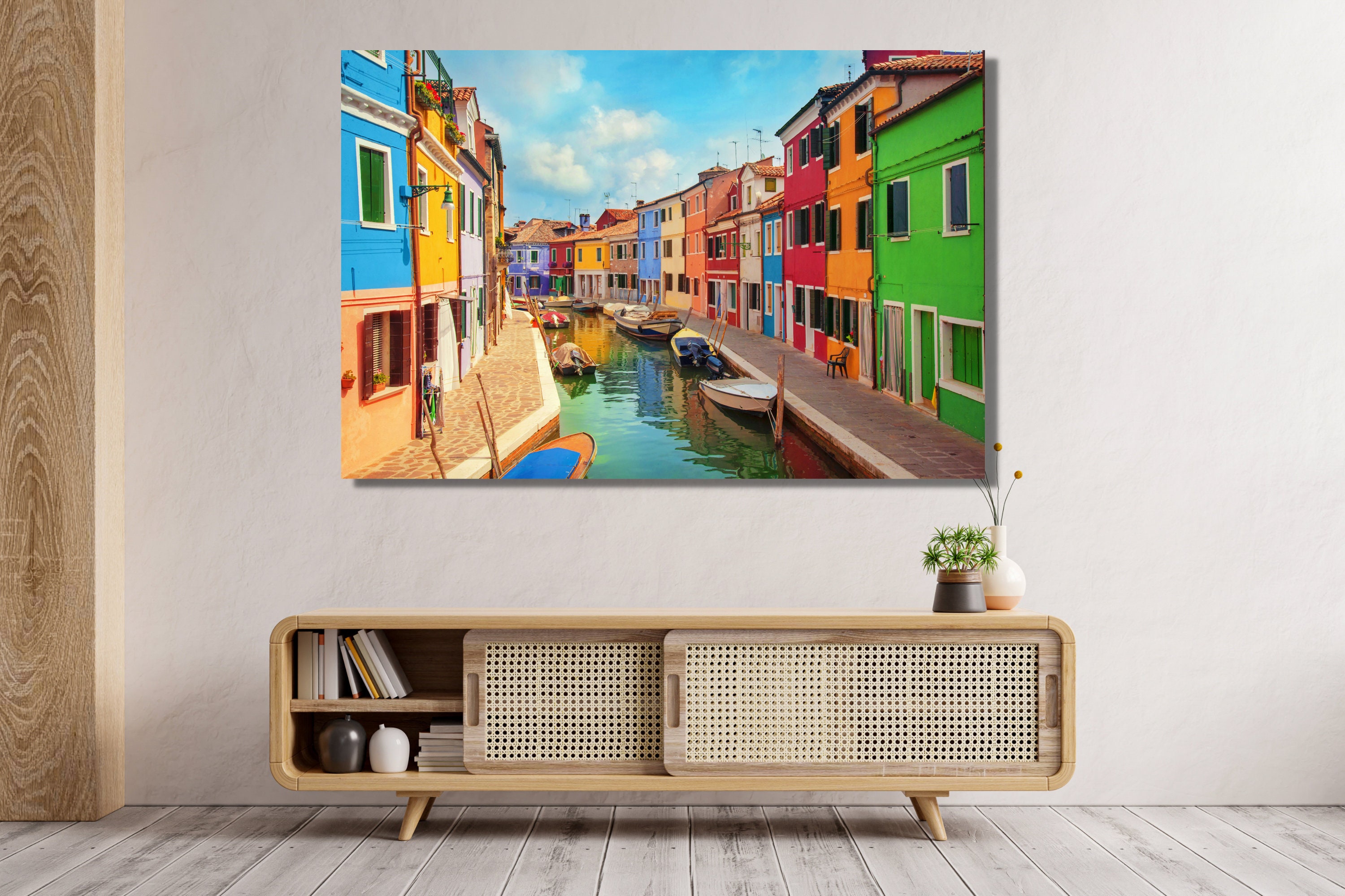 Street in Burano and Murano Canvas Wall Art Design, Venice Tour Italy ...