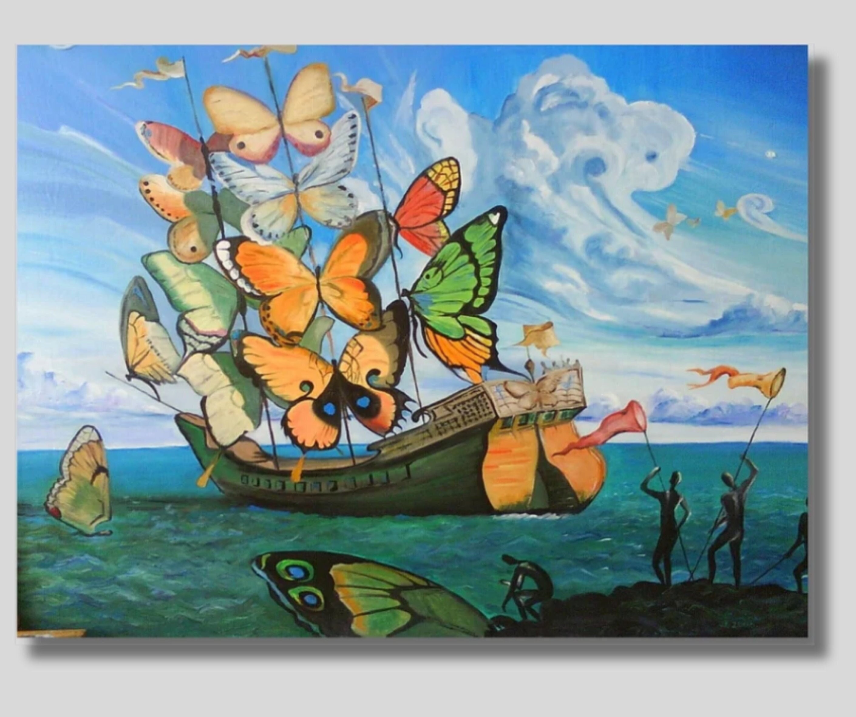 Salvador Dali Ship With Butterfly Sails Canvas Art, Dali Canvas ...