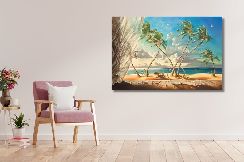 Vladimir Kush Ocean Breeze Canvas Poster, Vladimir Kush Beach Landscape ...