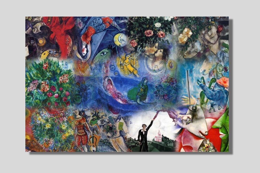 Marc Chagall Canvas Wall Art, Marc Chagall Exhibition Paints, Vintage ...