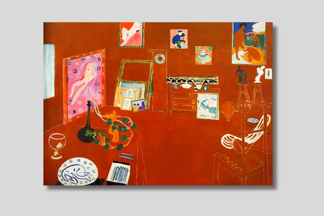 Henri Matisse the Red Studio Canvas Wall Art, Museum Print, Matisse ...