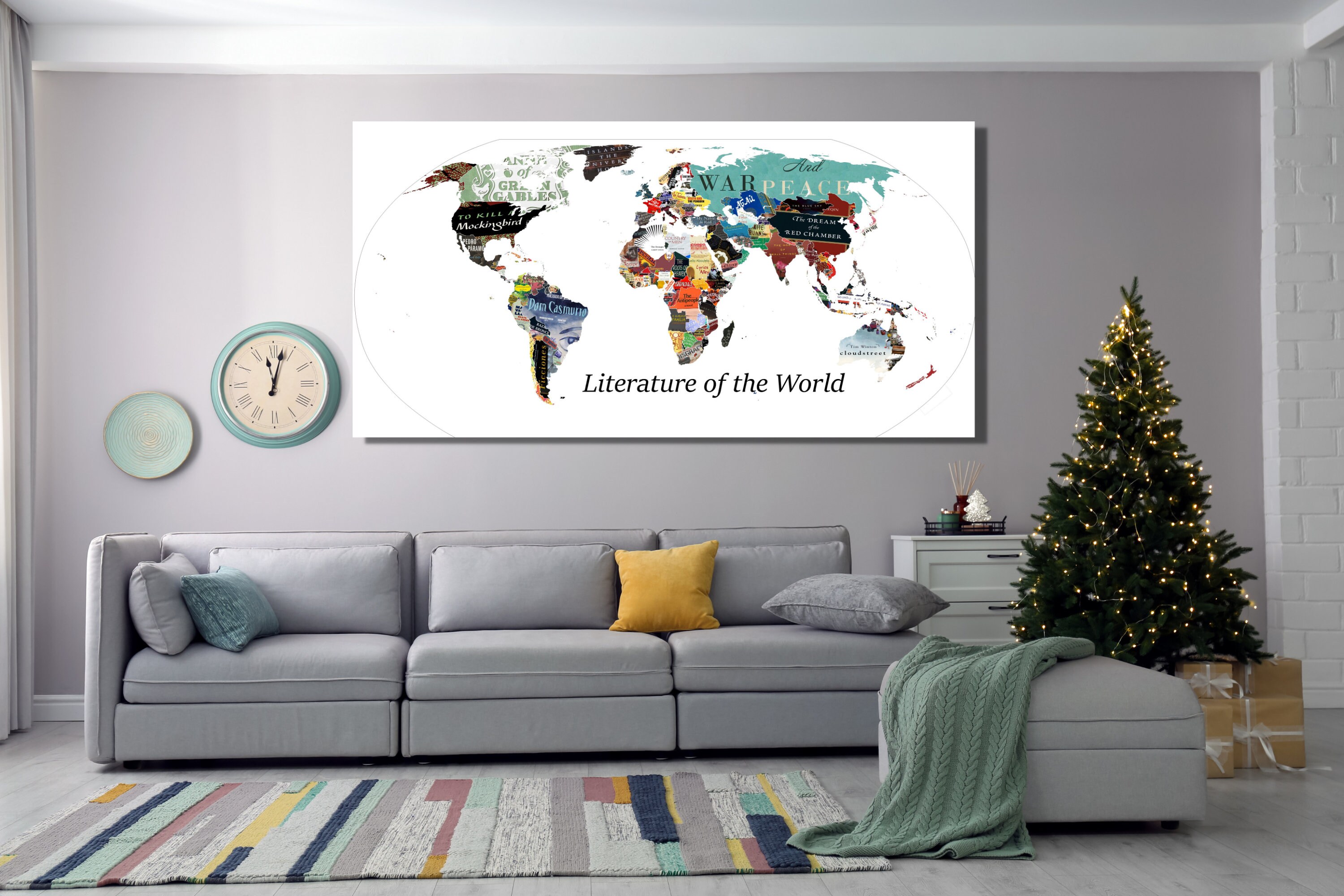 Literature of the World Map Canvas Poster, World Map Canvas Print ...
