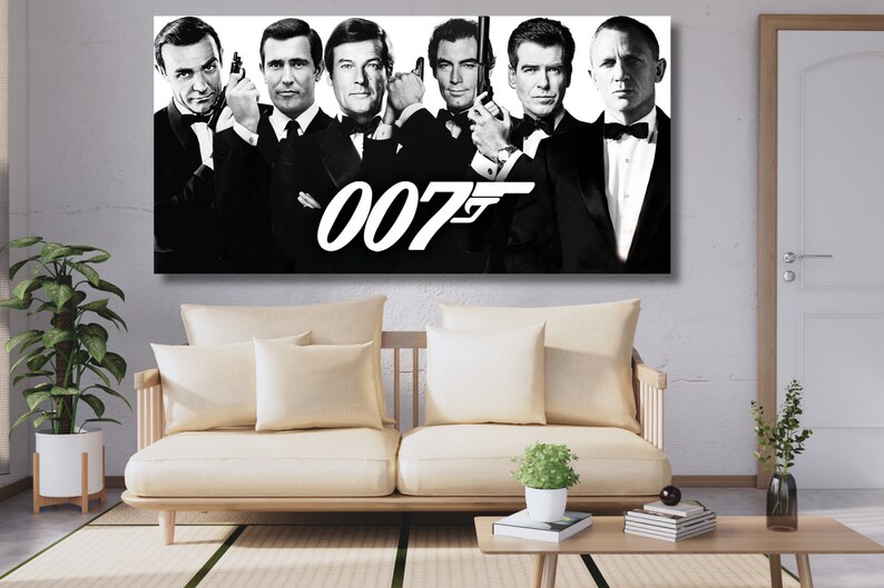 All James Bond Actor Together, James Bond Poster, 007 James Bond Print ...