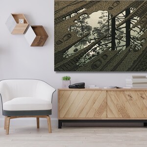 Escher Puddle Print: Abstract Reflection Art, Modern Decor - Etsy