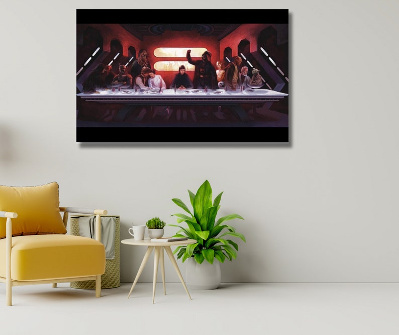 Starwars Last Supper Wall Art, Starwars Canvas Print, Starwars Poster ...