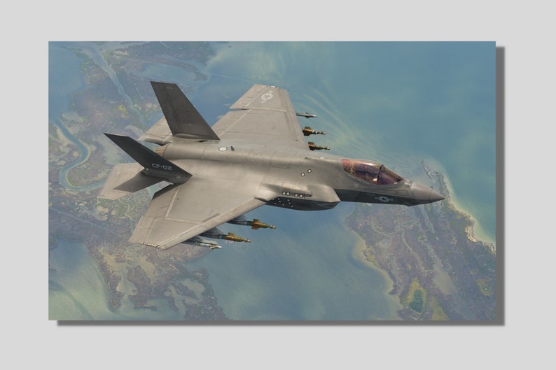 Lockheed Martin F-35 Lightning II Canvas Print, F-35 Lightning Fighter ...