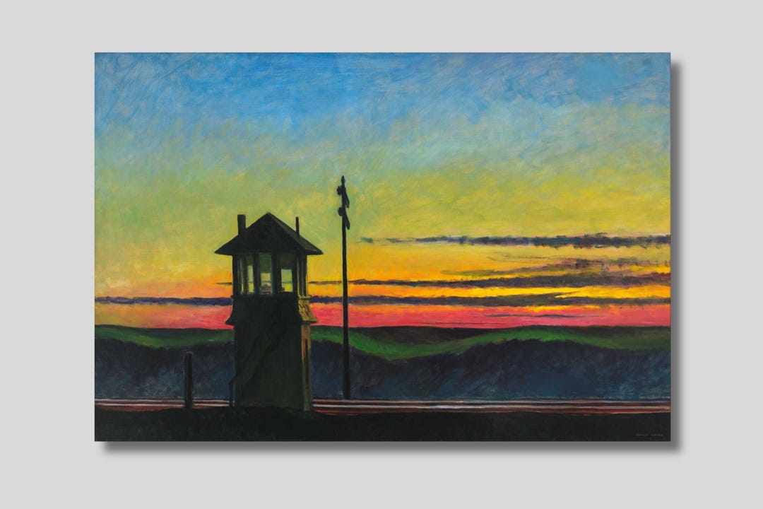 Edward Hopper Railroad Sunset Canvas Print: American Realism Art - Etsy