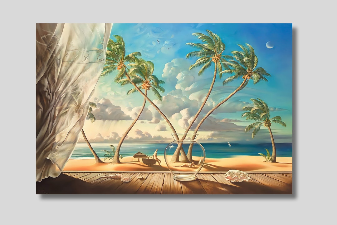 Vladimir Kush Ocean Breeze Canvas Poster, Vladimir Kush Beach Landscape ...