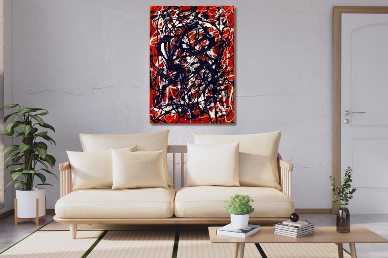 Jackson Pollock Wall Art, Large Abstract Painting, Drip Technique Art ...