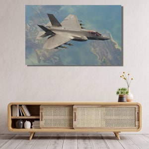 Lockheed Martin F-35 Lightning II Canvas Print, F-35 Lightning Fighter ...