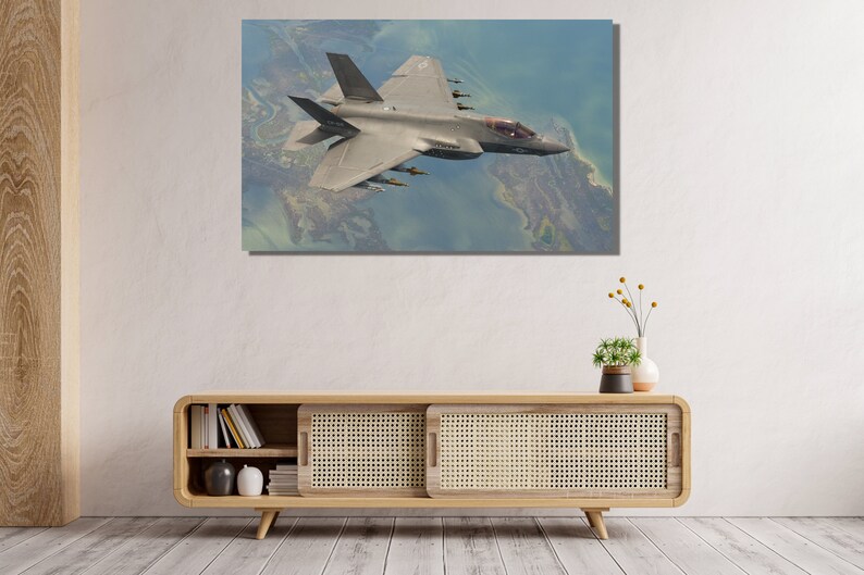 Lockheed Martin F-35 Lightning II Canvas Print, F-35 Lightning Fighter ...
